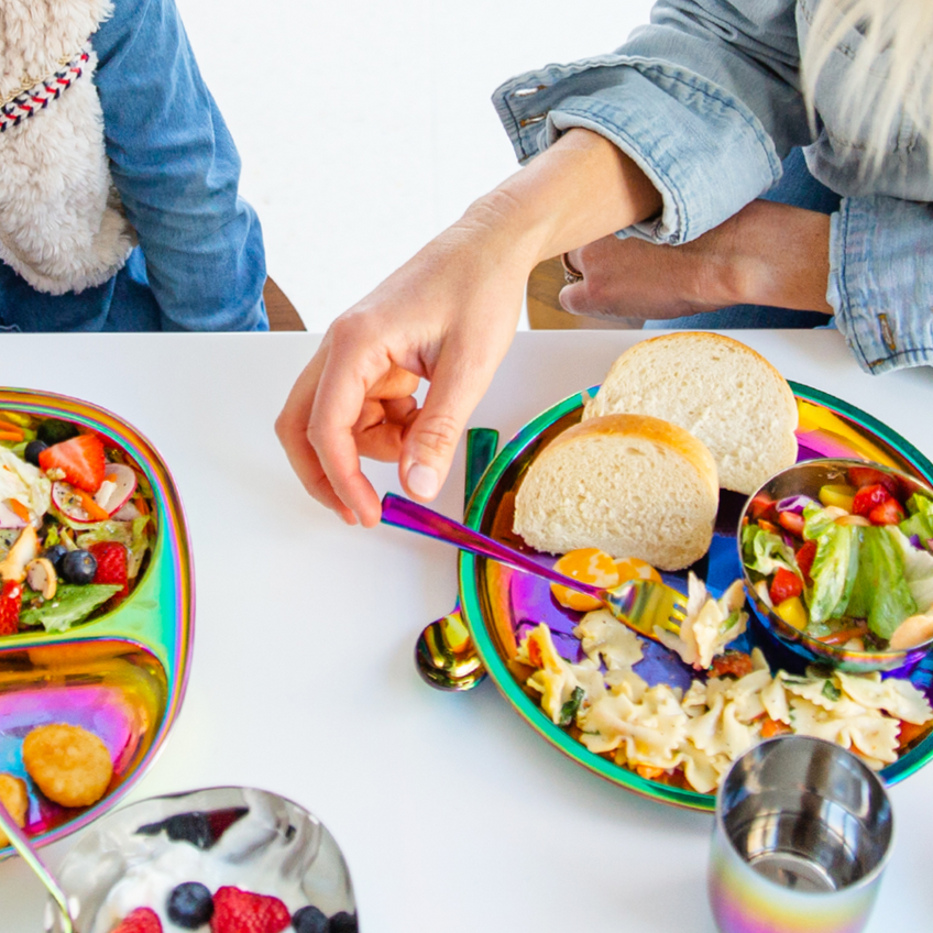Ahimsa Stainless Steel Plate – Rainbow – AHIMSA®